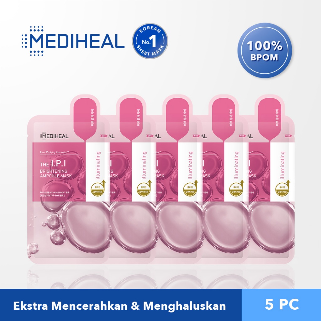 Jual MEDIHEAL Set of 5 IPI Brightening Ampoule Mask (Brightening ...