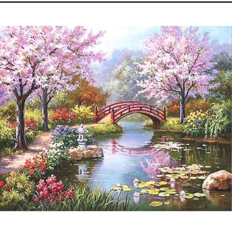 Jual DIY Paket Melukis 50x40cm Paint by number kit lukis painting by ...