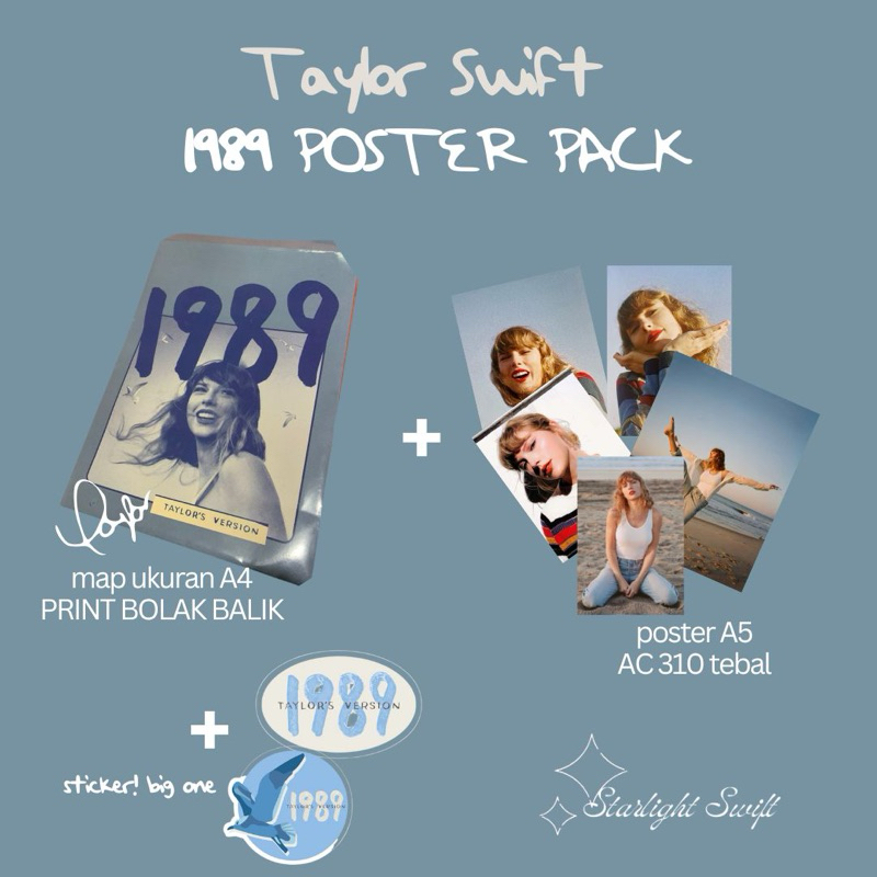 Jual TAYLOR SWIFT POSTER PACK 1989 POSTER PAKET MERCHANDISE TAYLOR ...
