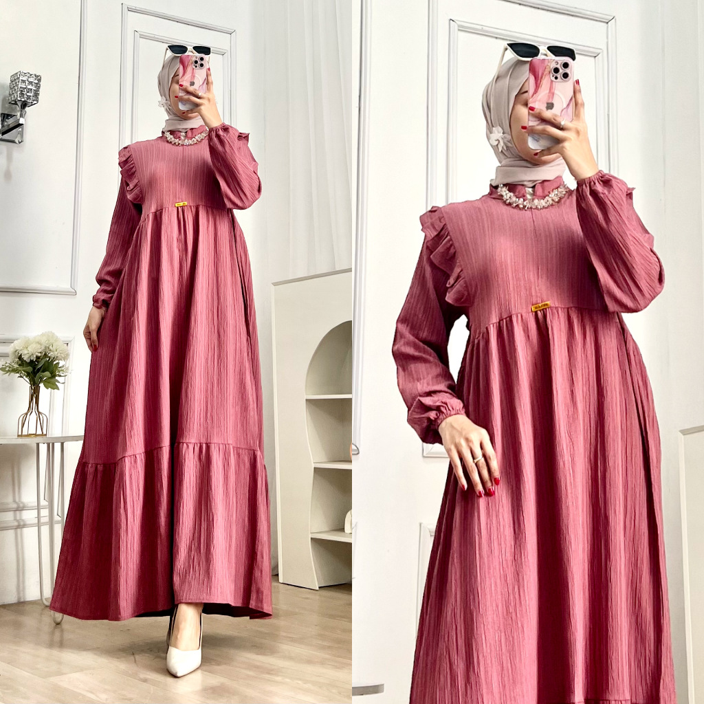 Jual Gamis Ladyra Wanita Bahan Lady Crush Pakaian Wanita Muslim Dress ...