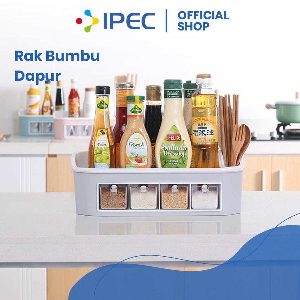 Jual Rak Bumbu Dapur Serbaguna 4 Laci / kotak bumbu tempat pisau/sendok ...