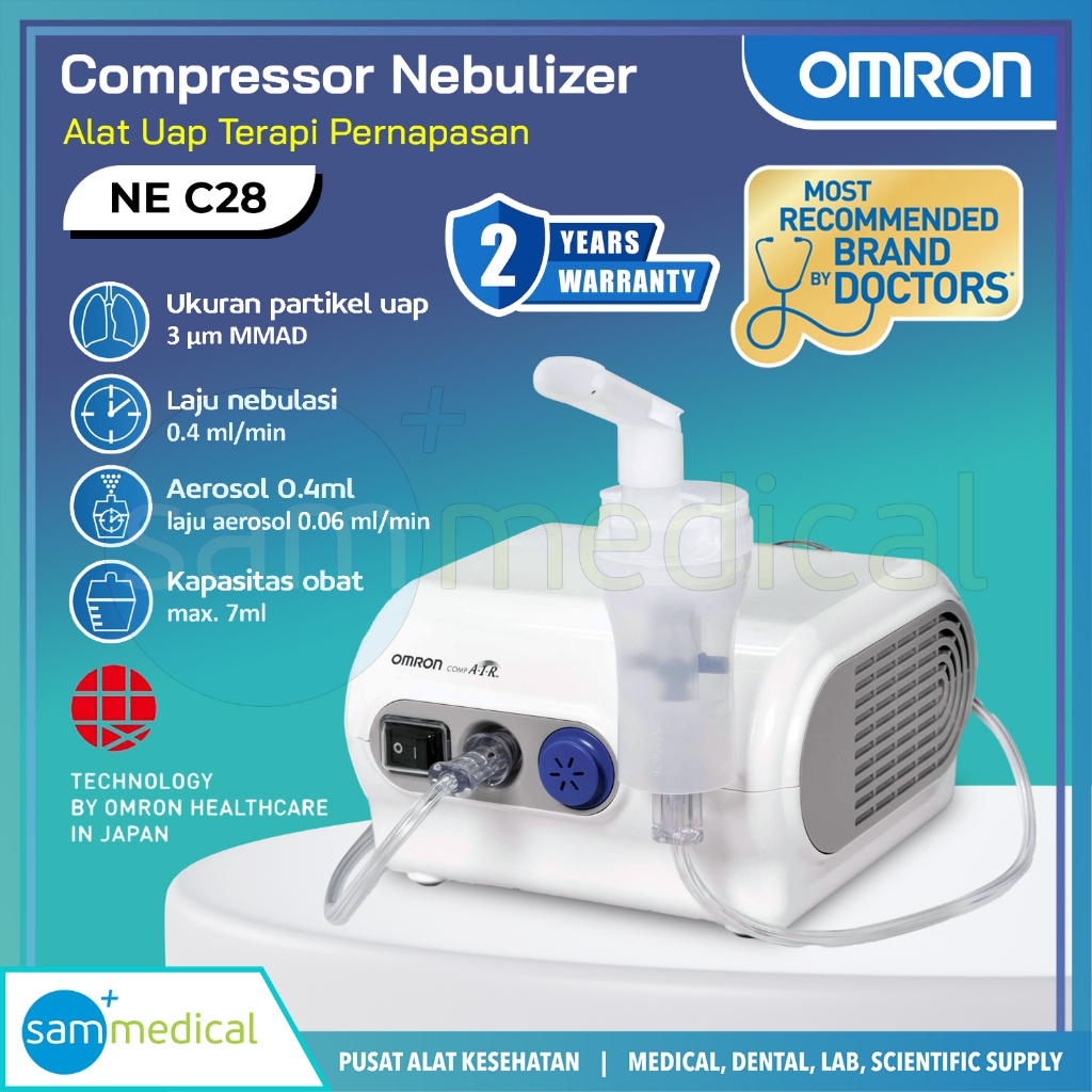 Jual OMRON NE C28 Nebulizer Compressor /Alat Uap / NEC28 / Perawatan Pernafasan / Nebuliser ...