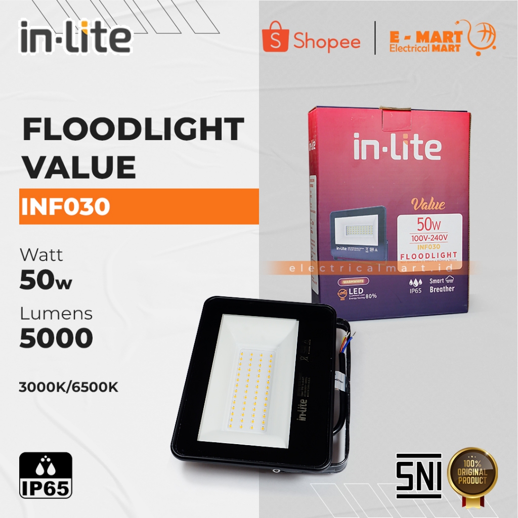 Jual INLITE LAMPU SOROT Tembak 50Watt in-Lite LED VALUE Outdoor 50W 50 Watt | Shopee Indonesia