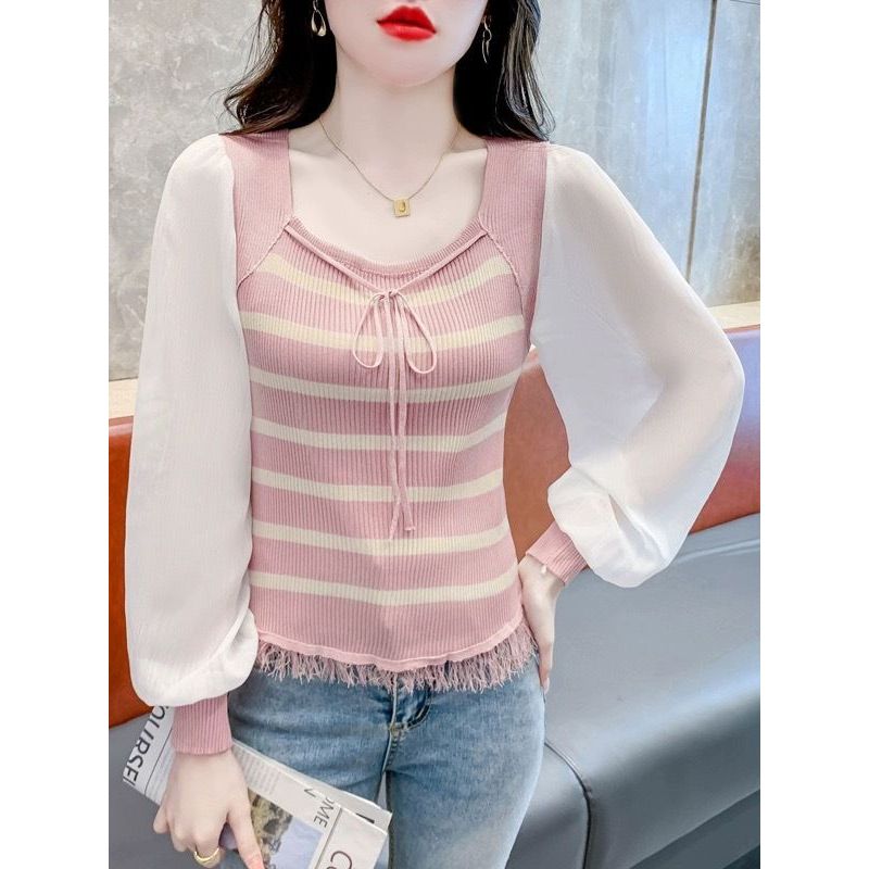 Jual AJW Blouse Wanita Kekinian Korean Style Rajut Lengan Panjang Import Premium ZY XAC | Atasan ...