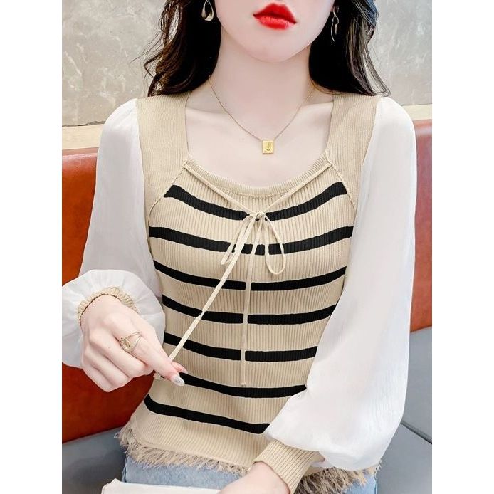 Jual AJW Blouse Wanita Kekinian Korean Style Rajut Lengan Panjang Import Premium ZY XAC | Atasan ...