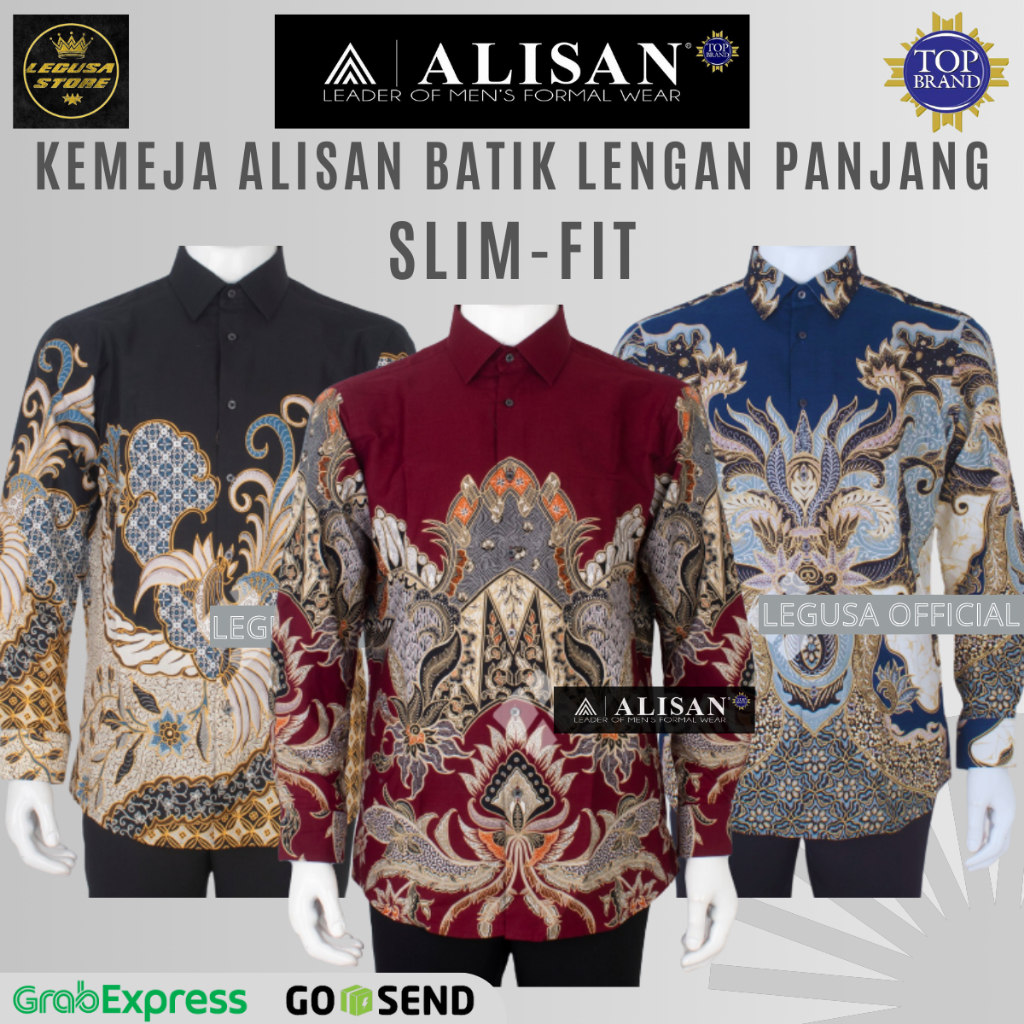 Jual Kemeja Alisan Batik Lengan Panjang Slimfit New Arrival 100% ...