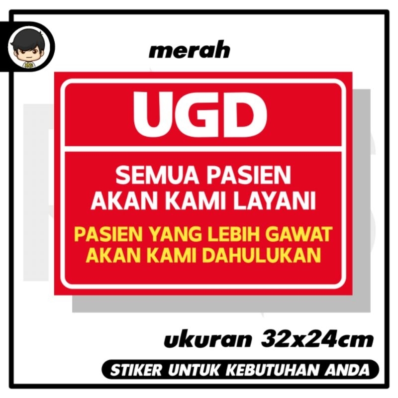 Jual stiker UGD pasien unit gawat darurat rumah sakit | Shopee Indonesia