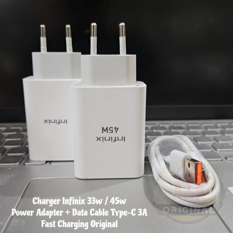 Jual Charger 33w/45w/68w Power Adapter + Data Cable Type-C 3A Infinix ...