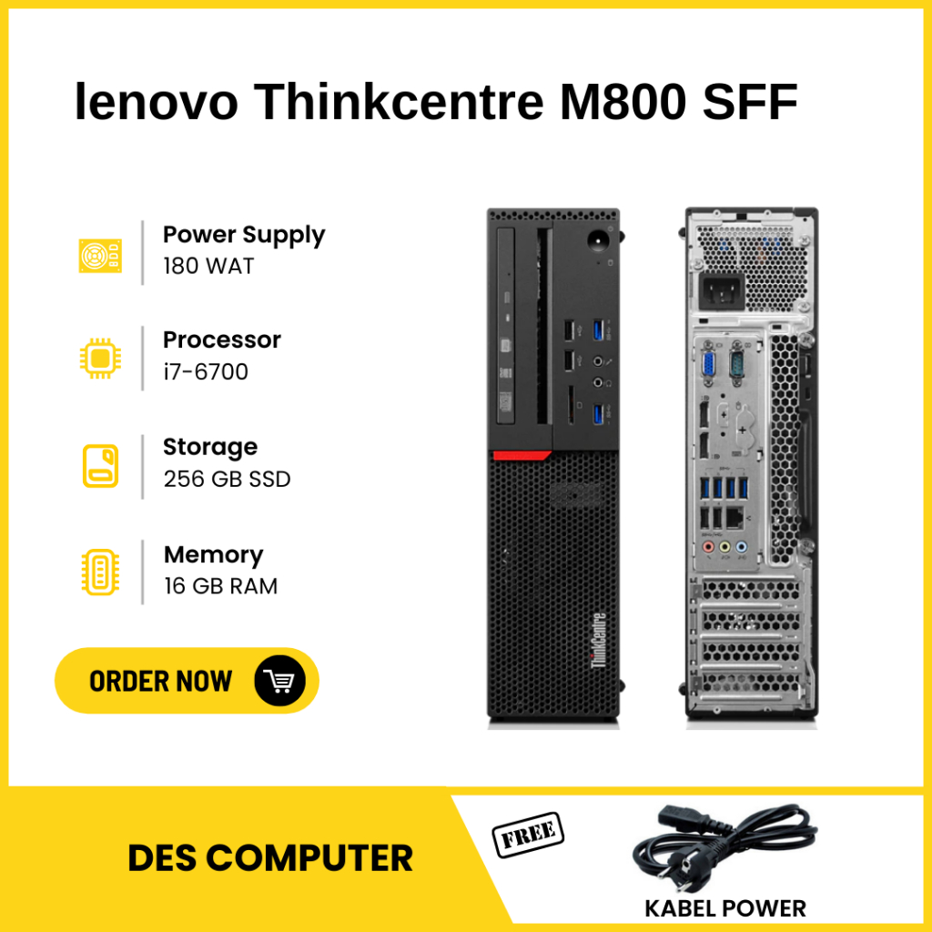 Jual PC LENOVO THINKCENTRE M800 I7 GEN 6 RAM 16 GB SSD 256GB MURAHHHH | Shopee Indonesia