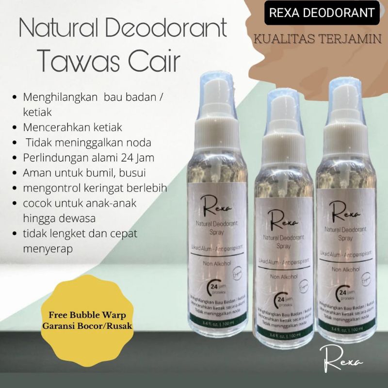 Jual REXA NATURAL DEODORANT SPRAY TAWAS ORIGINAL 100ML LEBIH HEMAT ...