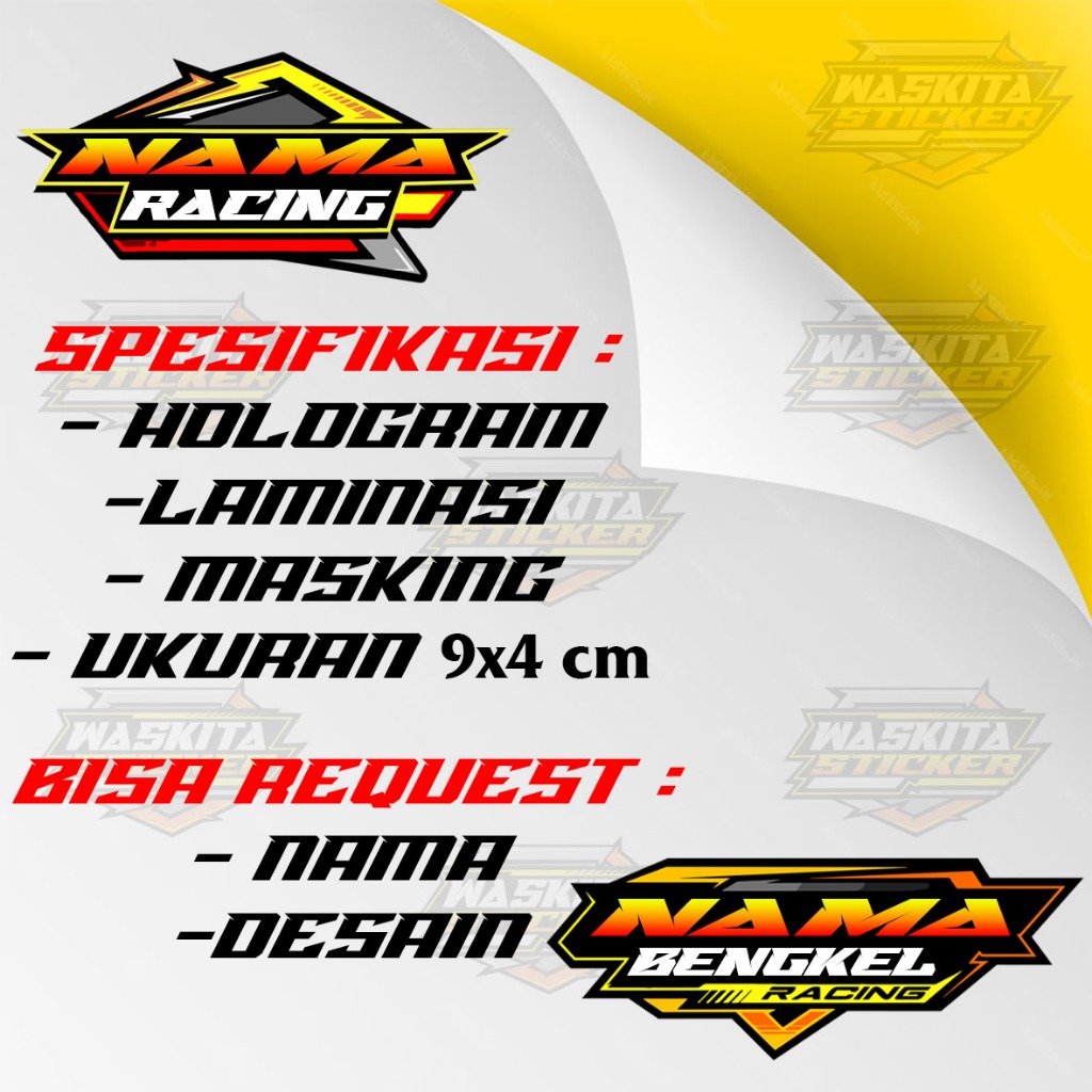 Jual Stiker Nama Racing Hologram Custom | Shopee Indonesia