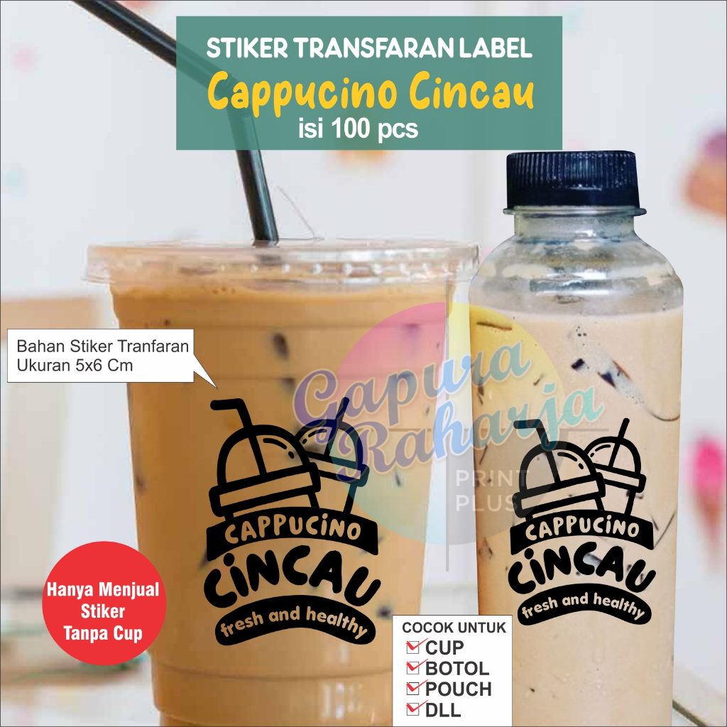 Jual Stiker Kemasan Cappucino Cincau isi 100 | Shopee Indonesia