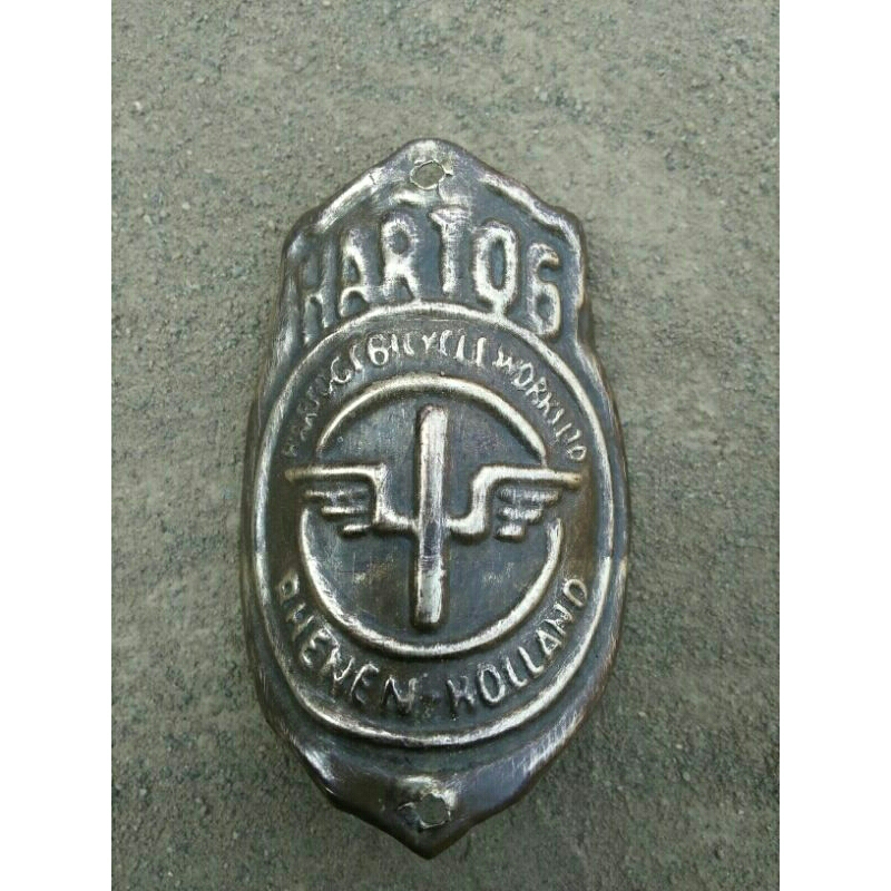 Jual logo sepeda ontel hartog original bekas bahan kuningan ready ...
