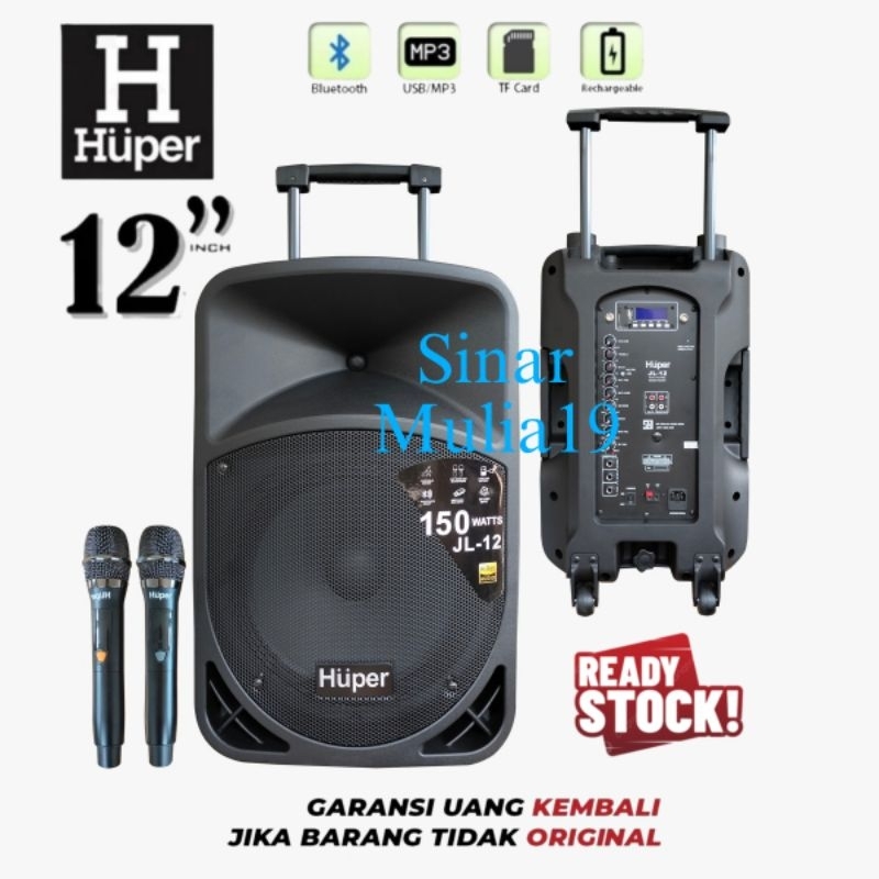 Jual Speaker Portable 12 Inch Huper JL12 / JL 12 / JL-12 Bluetooth Original | Shopee Indonesia