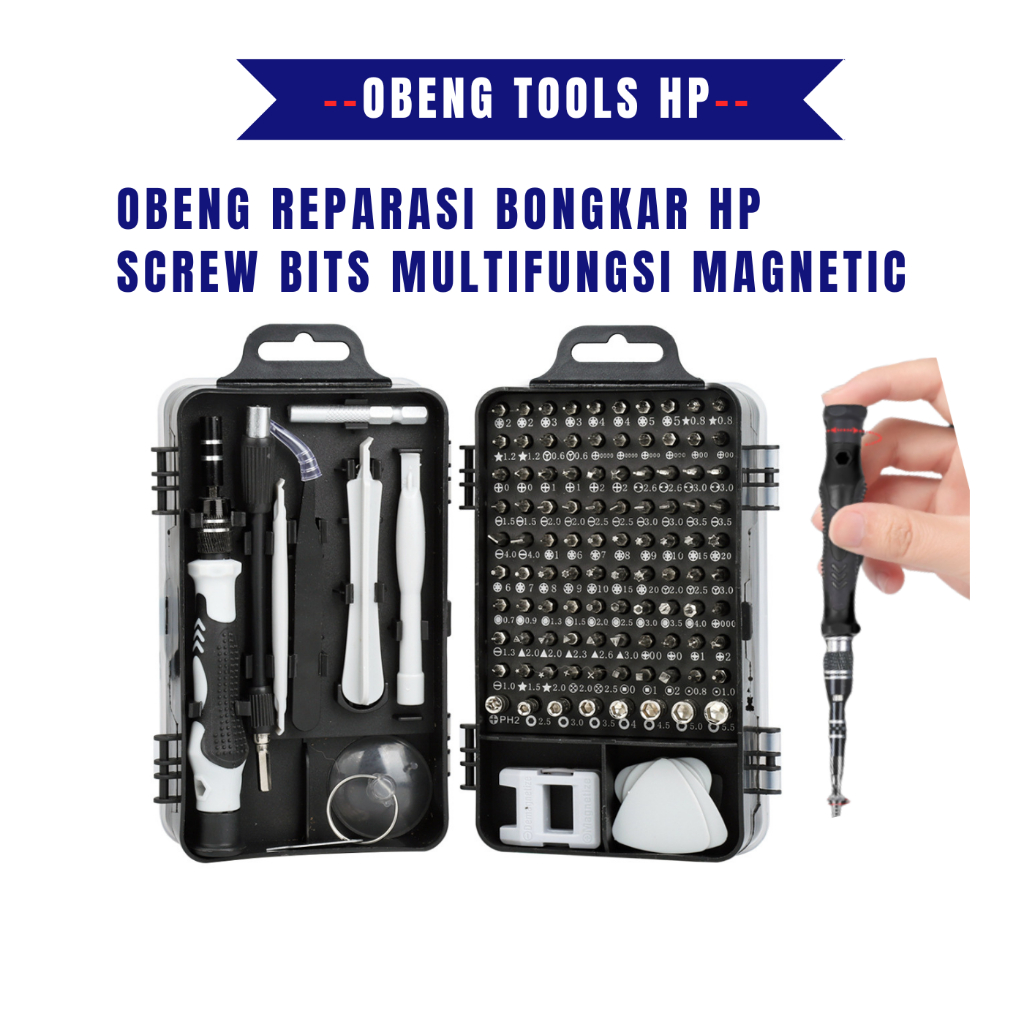 Jual Obeng Service Hp Komputer Laptop Fullset Magnetic 122 in 1 | Shopee Indonesia