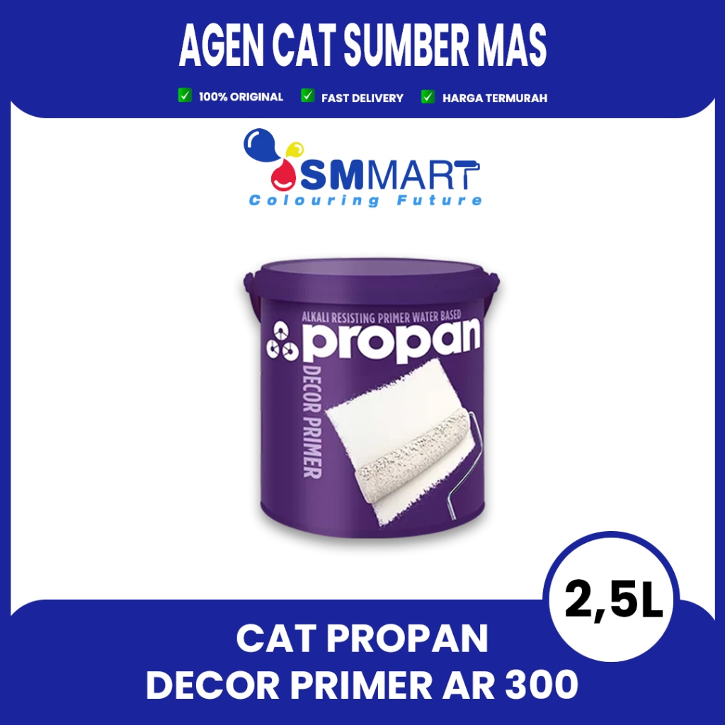Jual CAT DASAR EXTERIOR PROPAN DECOR PRIMER AR-300 WARNA PUTIH 2,5LITER ...