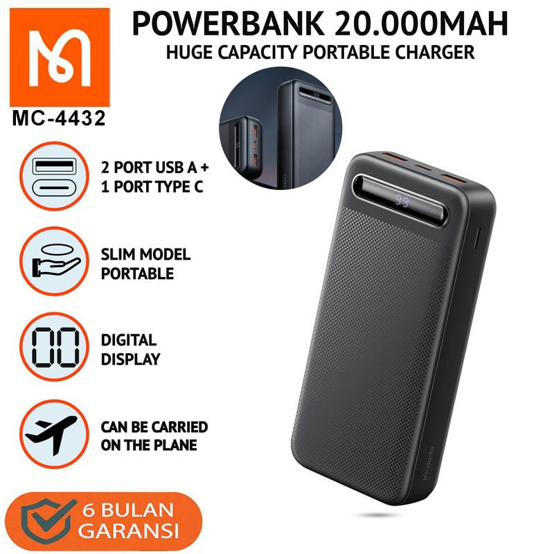 Jual POWERBANK MCDODO MC-4432 10.5W 20000mAh Dual Port USB-A Fast ...