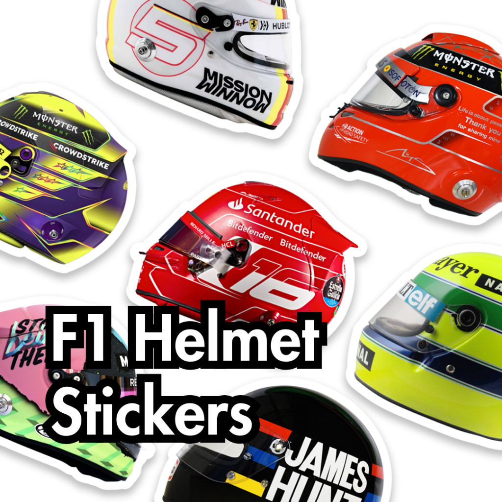Jual F1 Helmet Stickers Formula 1 - Leclerc, Schumacher, Hamilton ...