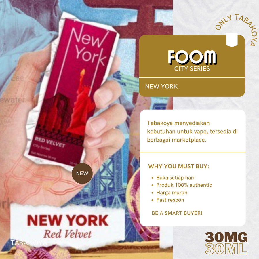 Jual FOOM CITY NEW YORK LIQUID 30ML RED VELVET NEWYORK BY FOOMLAB ...