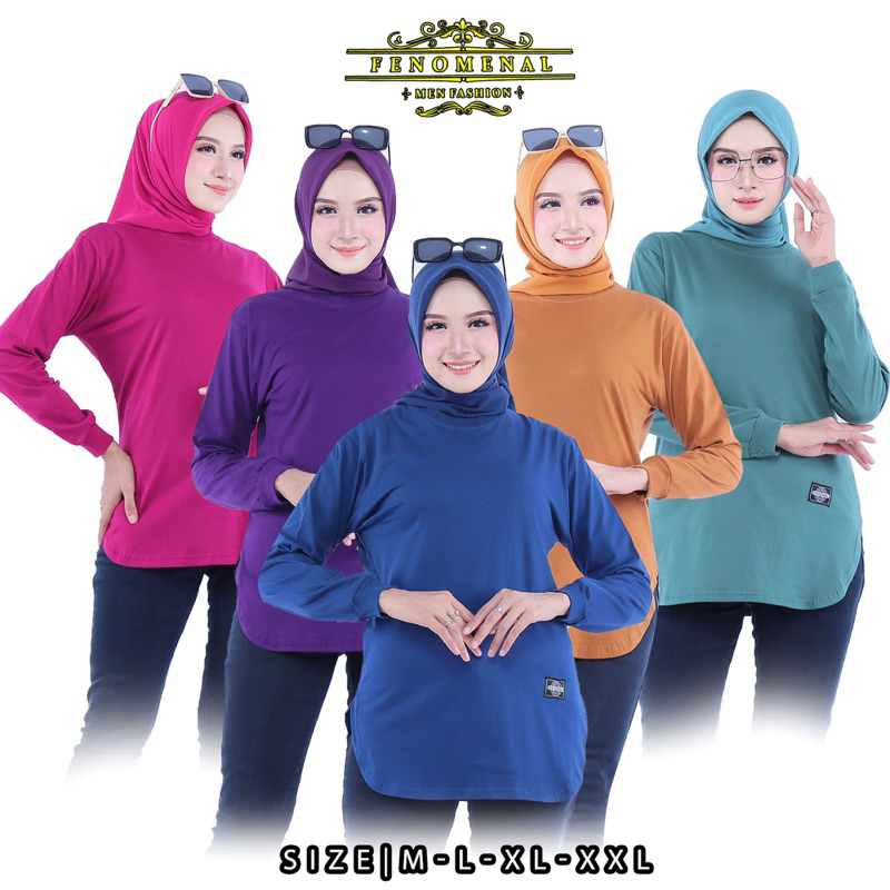 Jual ( New Color ) Kaos Polos Basic Ladies Fit Long Sleeve Tshirt ...