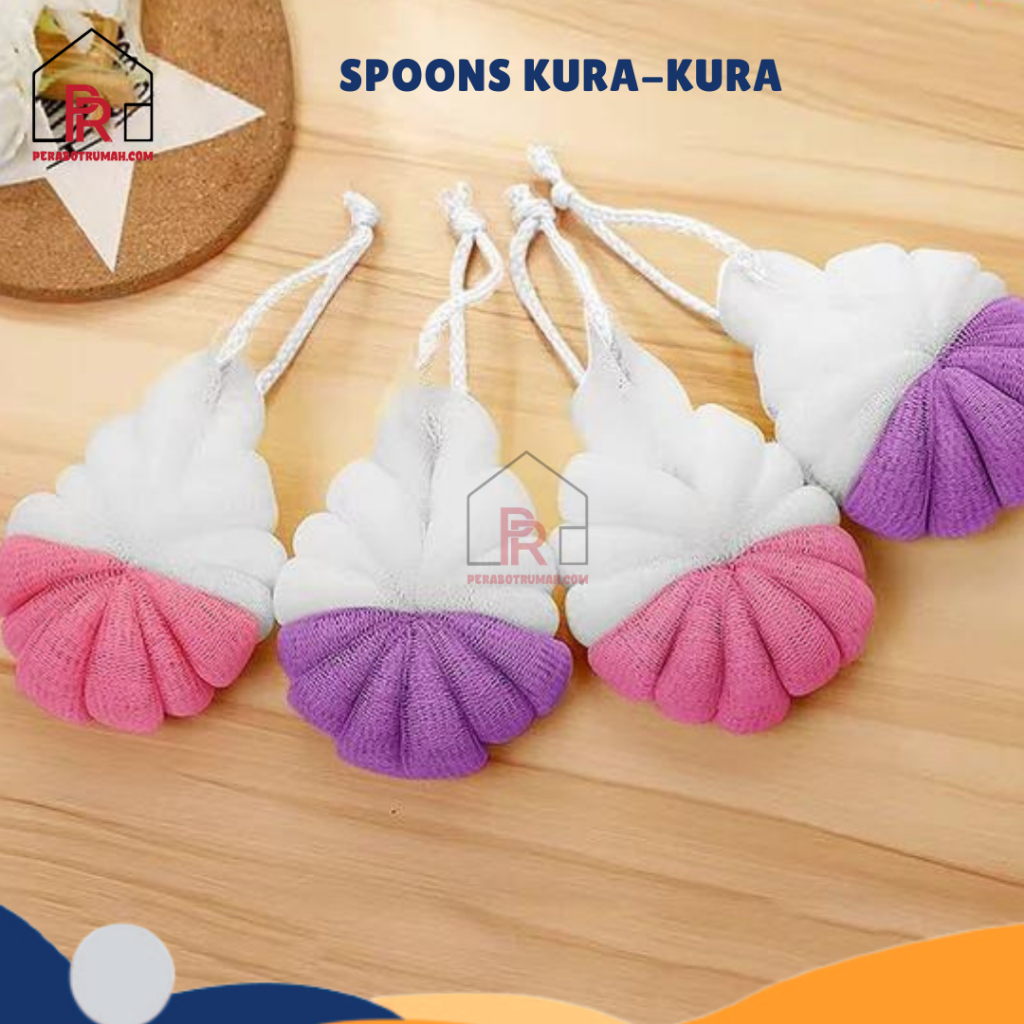 Jual Spoon Mandi Badan Putih Warna - Type Kura Kura / Shower Puff Spons ...