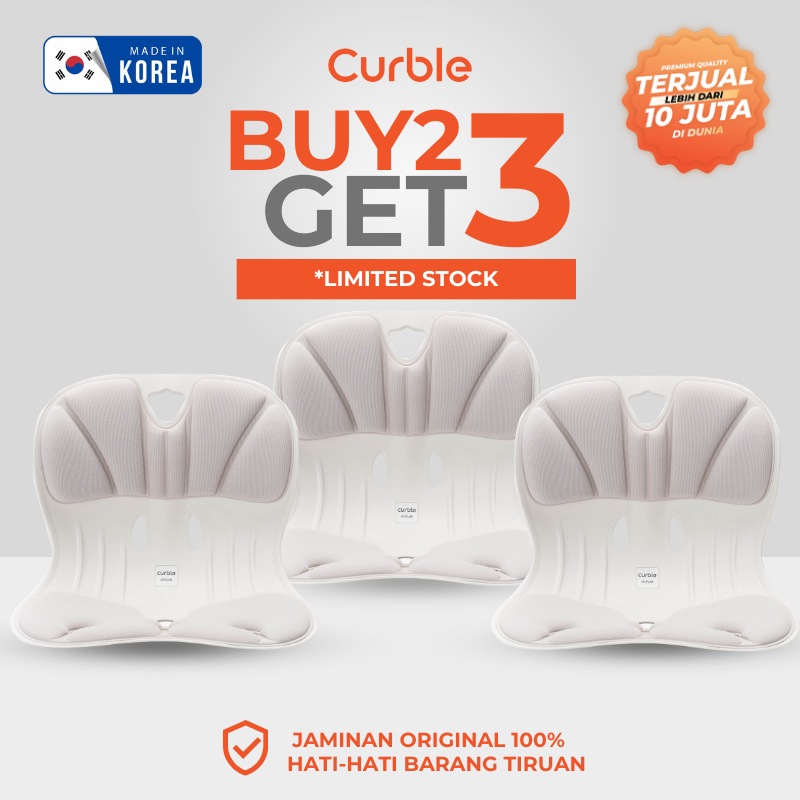 Jual Curble Posture Chair Wider - BUY 2 GET 3 (3pcs Grey) | Shopee ...