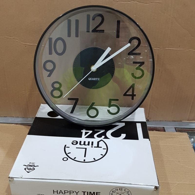 Jual Jam Dingding Bulat Polos Transparan / Jam Dingding Bulat Hitam ...