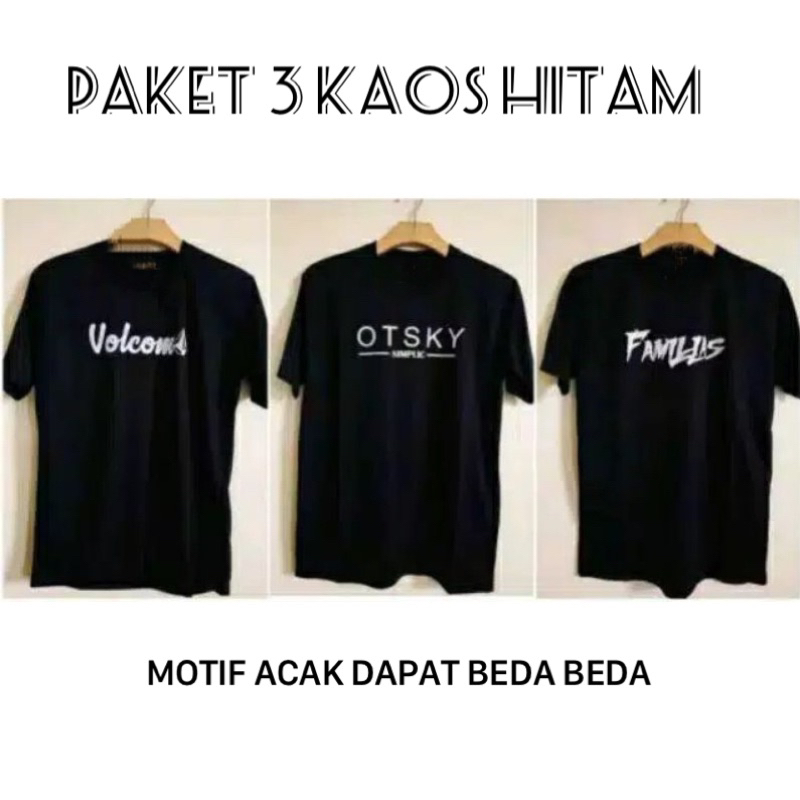 Jual 50 RIBU DAPAT 3 KAOS HITAM MOTIF DISTRO RANDOM/ BAJU KEKINIAN ... Jual 50 RIBU DAPAT 3 KAOS HITAM MOTIF DISTRO RANDOM/ BAJU KEKINIAN ...