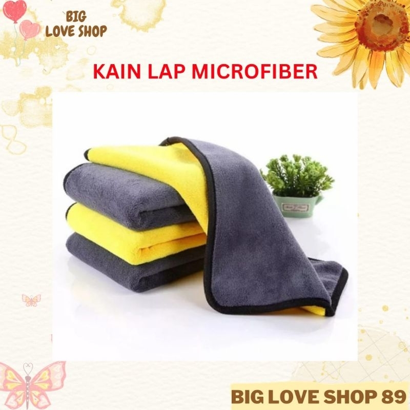 Jual BIGLOVESHOP Kain Lap Microfiber Multifungsi 30x30 Lap Motor Mobil ...