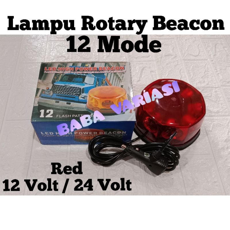 Jual Lampu Blitz Rotary Beacon 12 Mode 12 Volt 24 Volt Led Tambang ...
