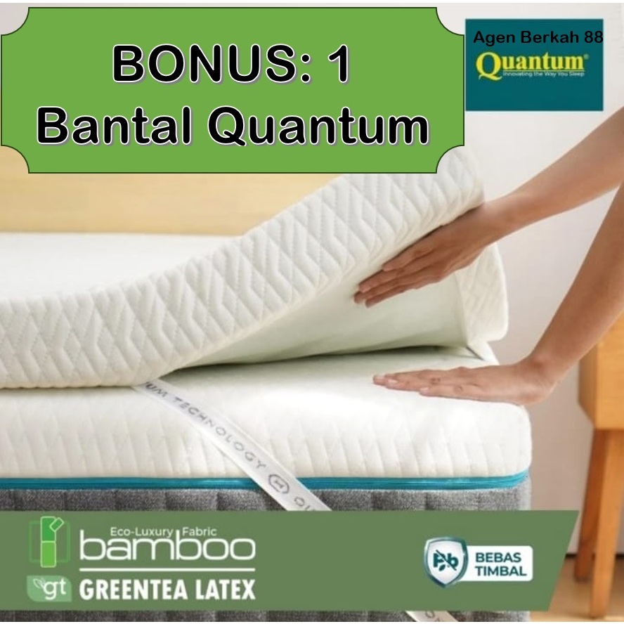 Jual Quantum Topper BAMBOO Greentea Latex Tebal 5 cm Mattress Topper ...