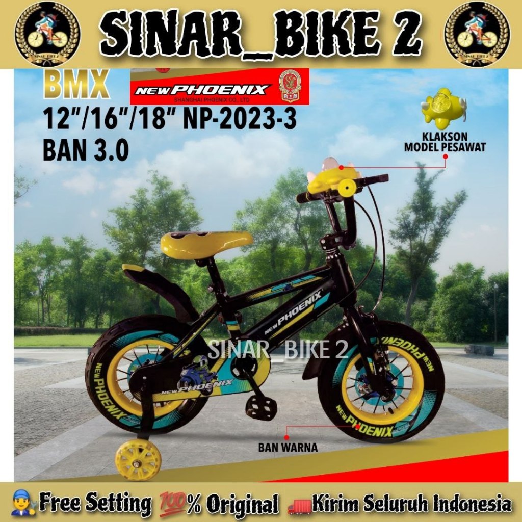 Jual Sepeda Anak Laki BMX PHOENIX 2023-3 Ukuran 12 ,16 ,18 Inch Ban ...