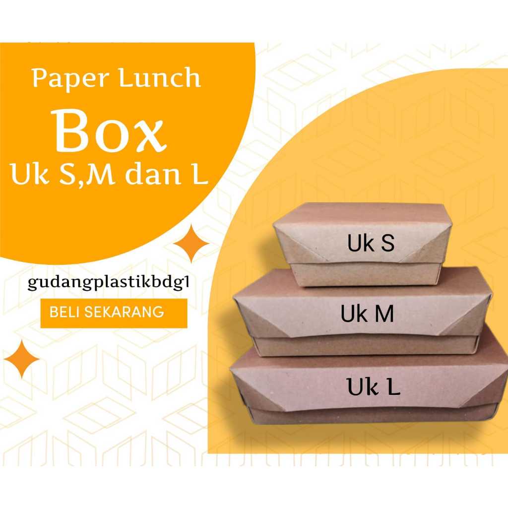 Jual LUNCH BOX PAPER KOTAK BUNGKUS NASI FOOD GRADE KERTAS BAHAN KRAFT ...