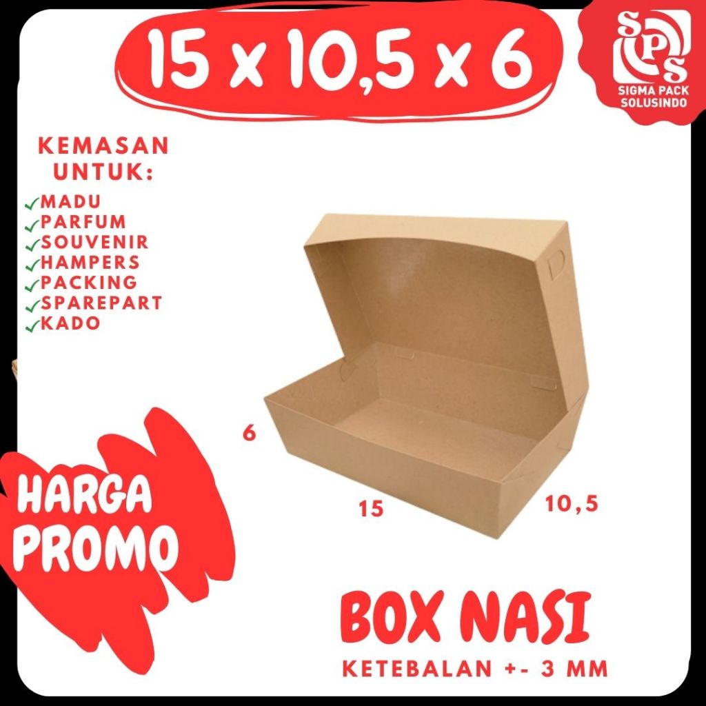 Jual Kardus Nasi 15x10,5x6 DC Box Dus Packing Kotak Kemasan Karton Ayam ...