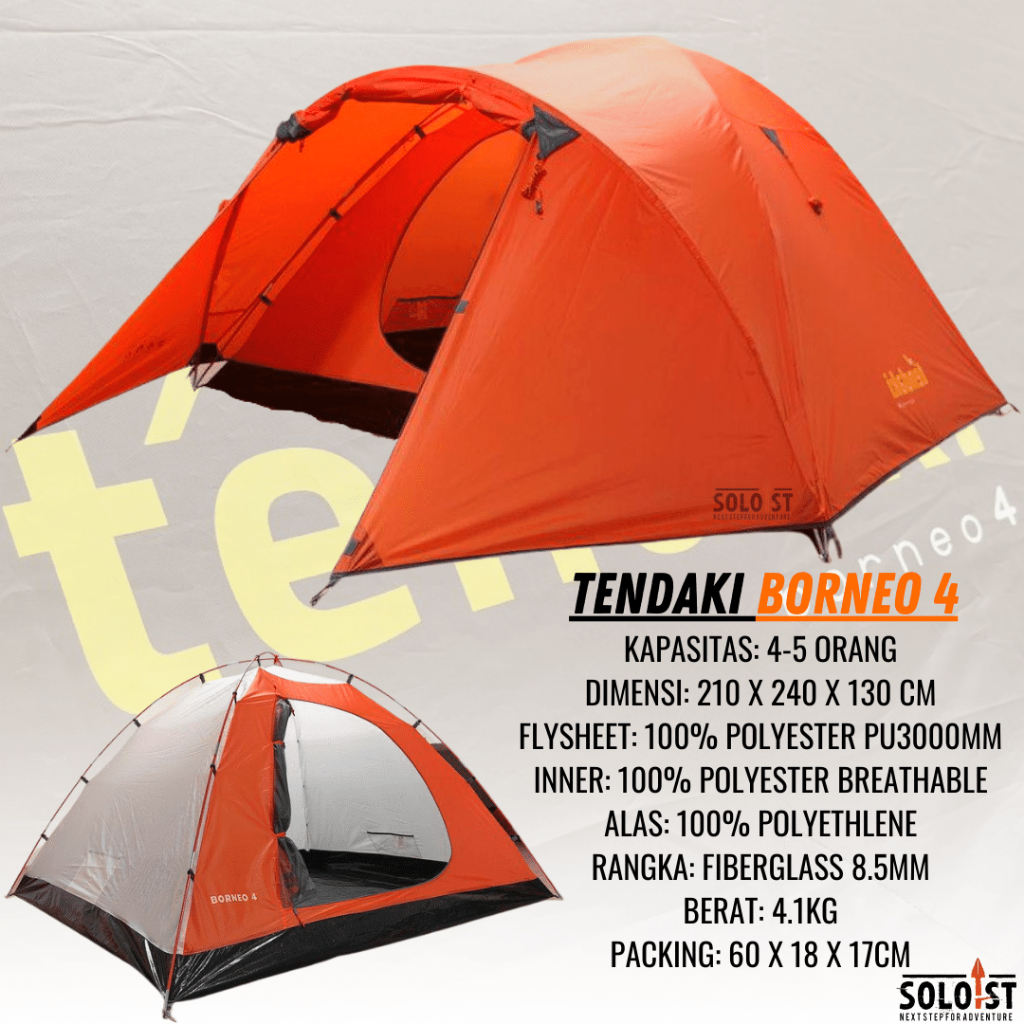 Jual SOLOIST || Tenda Double Layer Kapasitas 4 | Tendaki Borneo 4 ...