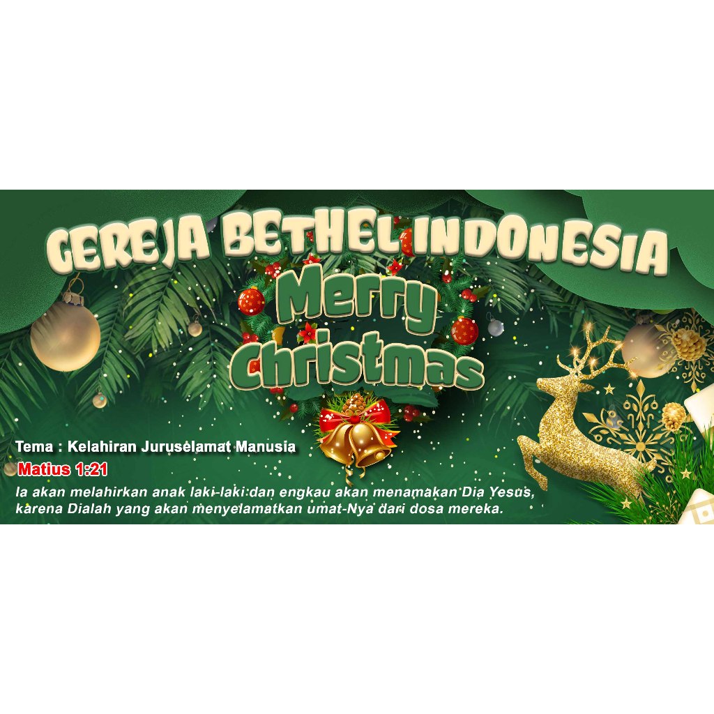 Jual SPANDUK NATAL BANNER CHRISTMAS ACARA GEREJA PERAYAAN NATAL IBADAH ...
