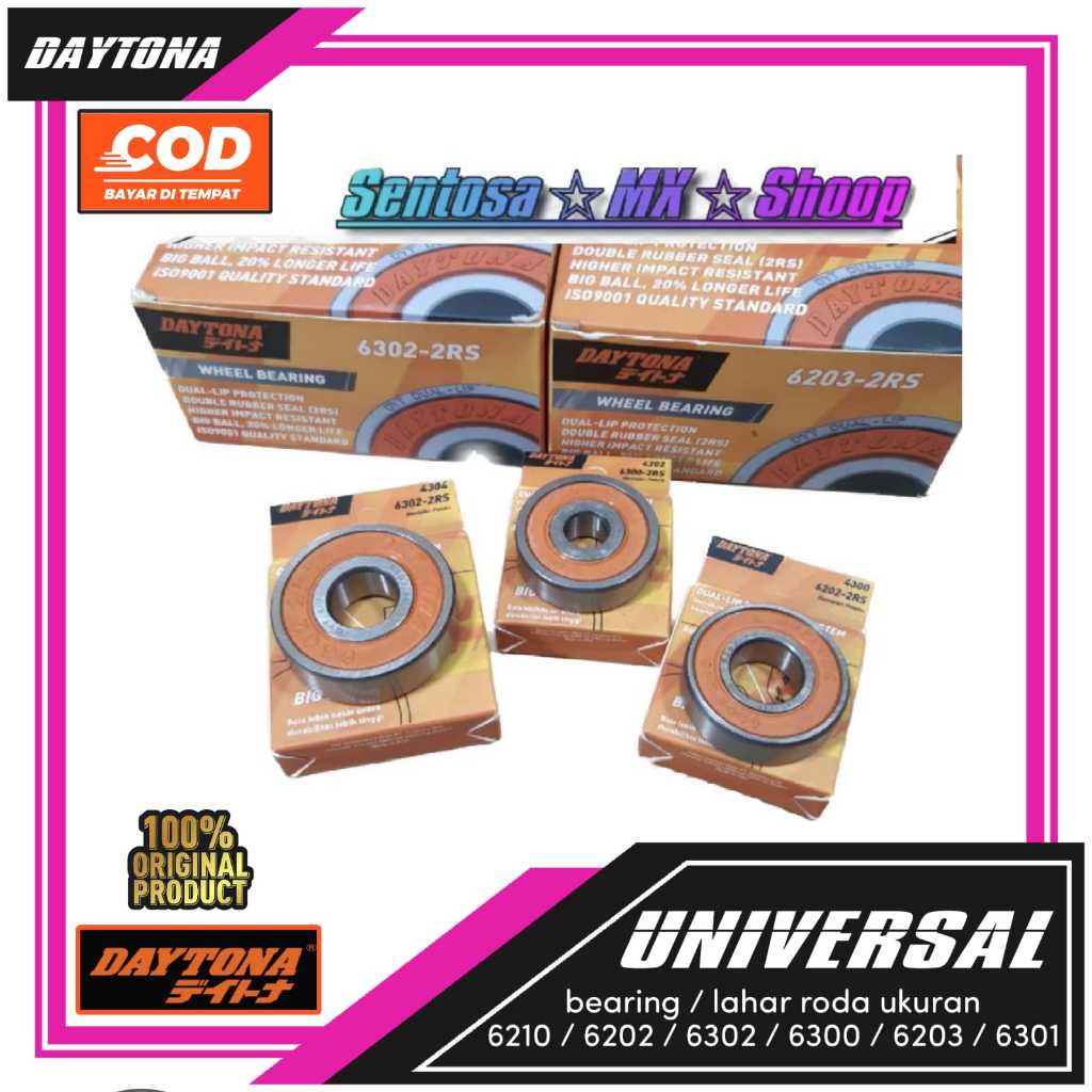 Jual ( DAYTONA ) BEARING RODA / LAHAR RODA / LAKER RODA UKURAN 6300 ...