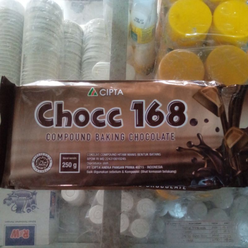 Jual COKLAT BATANGAN COMPOUND BAKING CHOCOLATE CHOCC 168 BERAT 250 GRAM ...