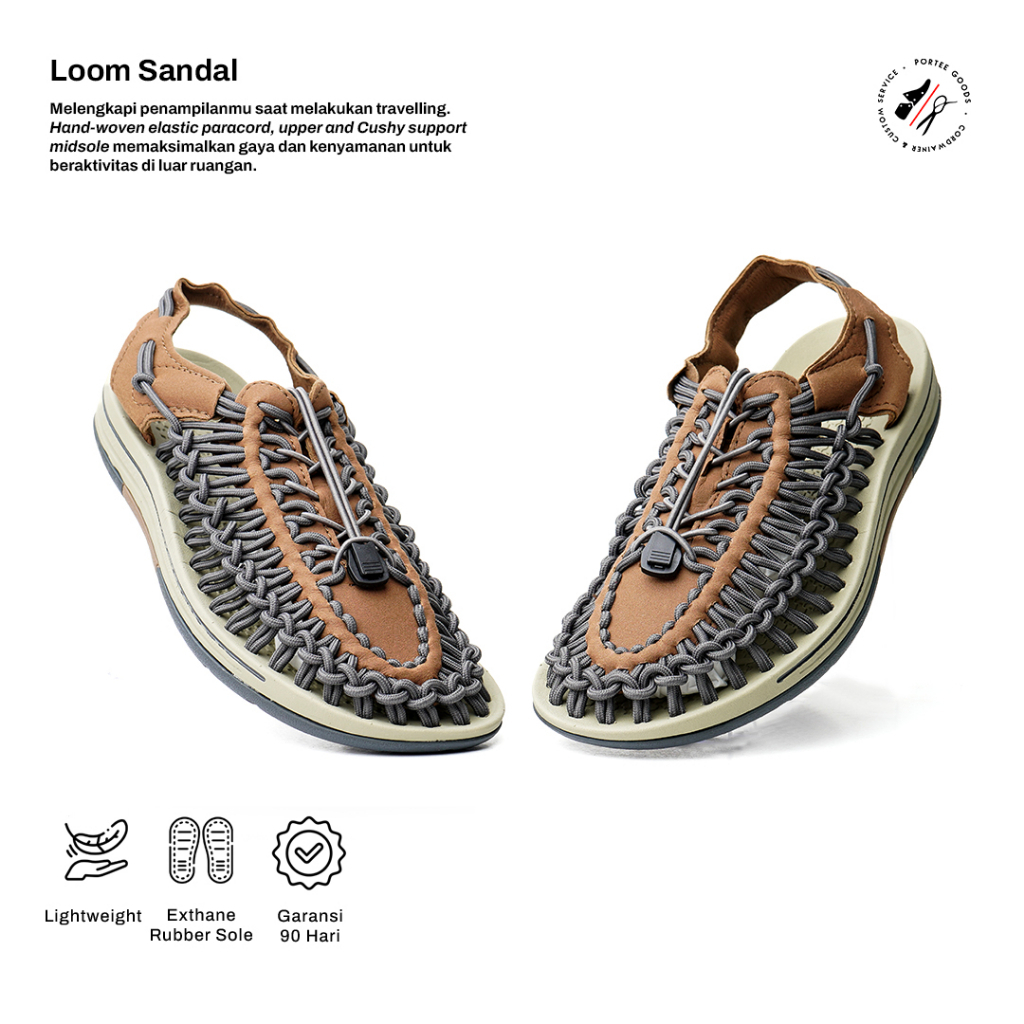 Jual Sandal Pria Portee Goods Loom Sandal Olive | Shopee Indonesia
