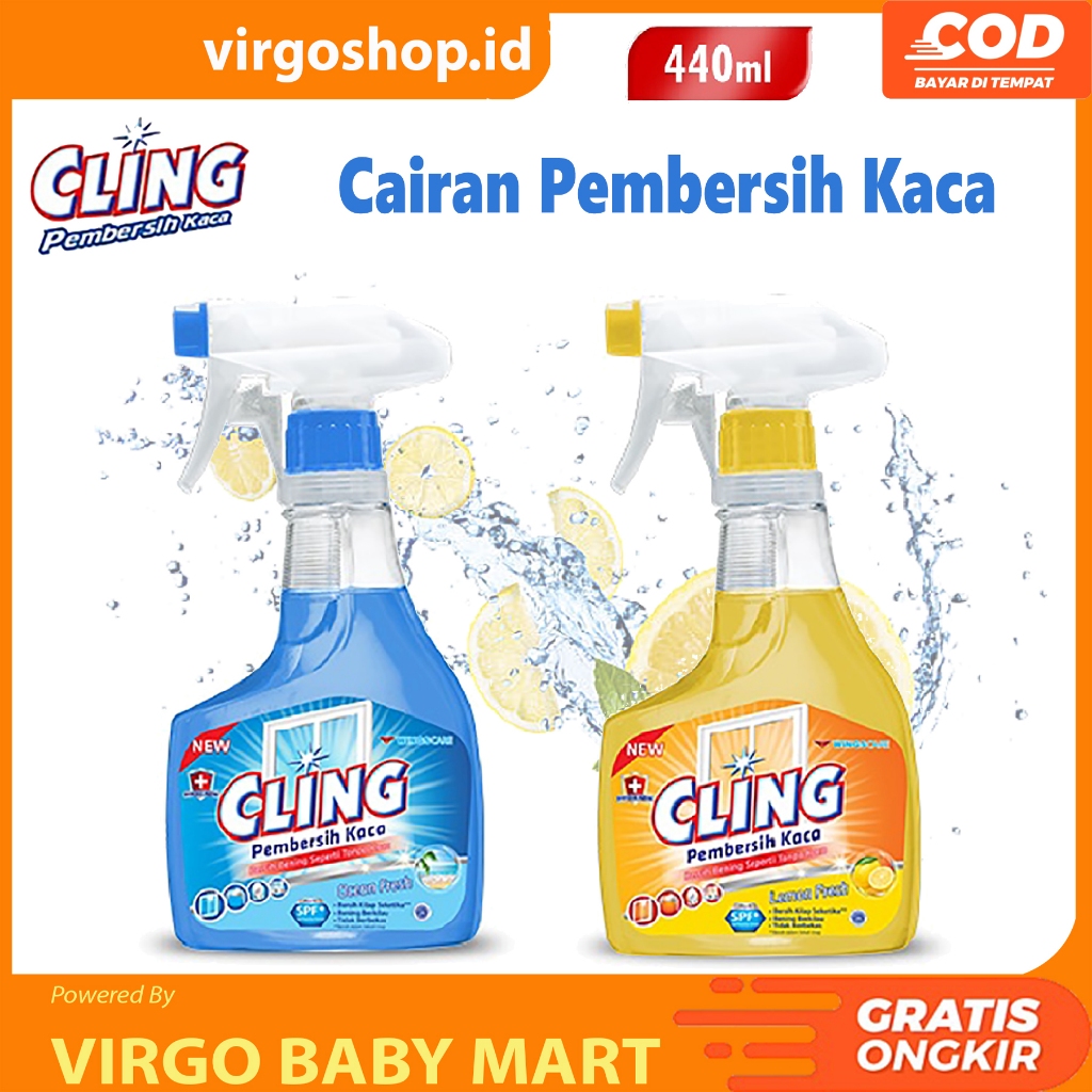 Jual CLING Cairan Pembersih Kaca Semprot Oncean Lemon Fresh 440ml ...