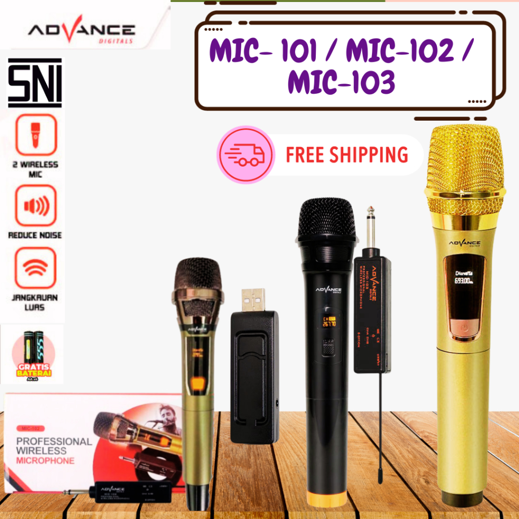 Jual Advance MIC-103/MIC-102/MIC-101 Professional Microphone Mic ...