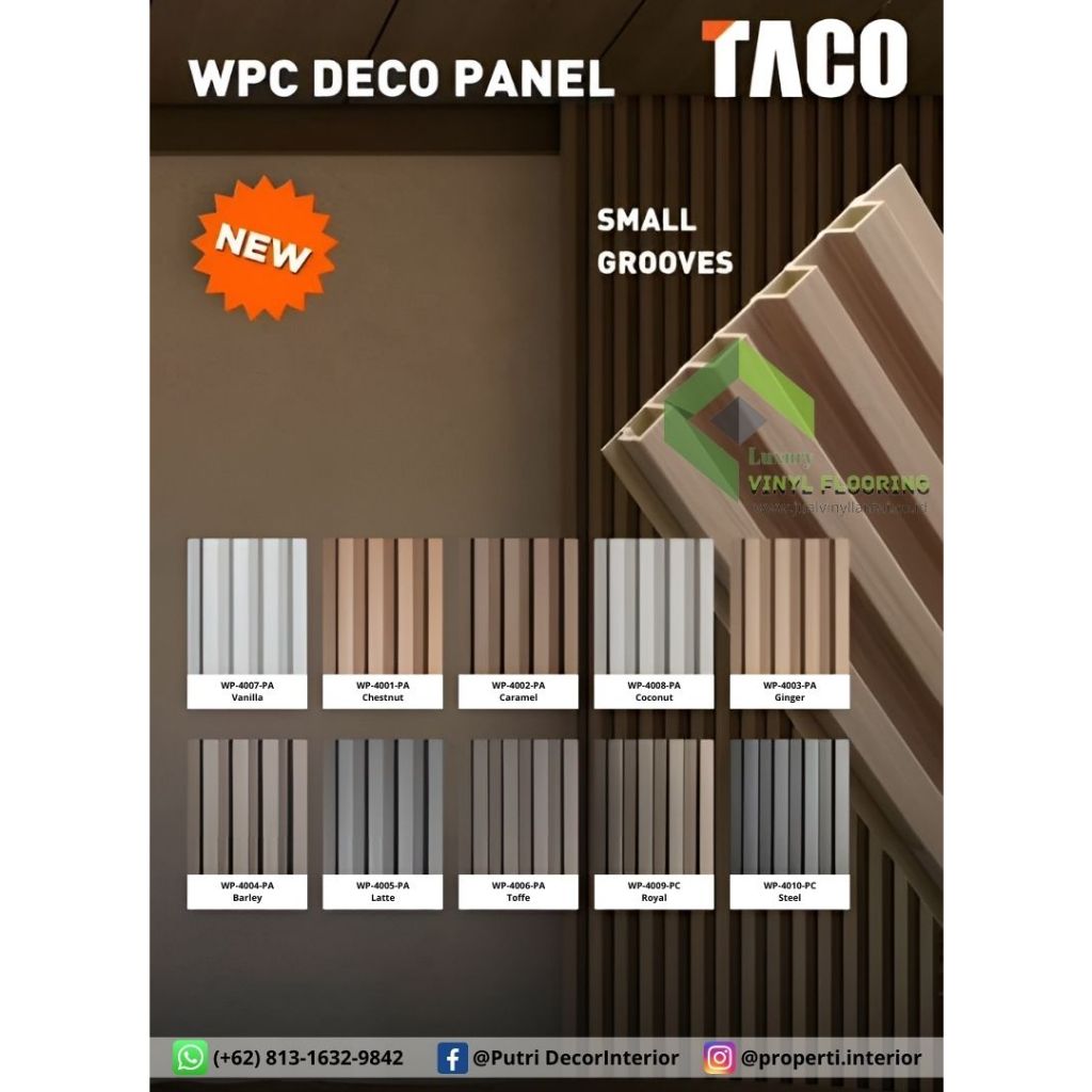 Jual wpc wall panel TACO kode WP 4XXX | Shopee Indonesia