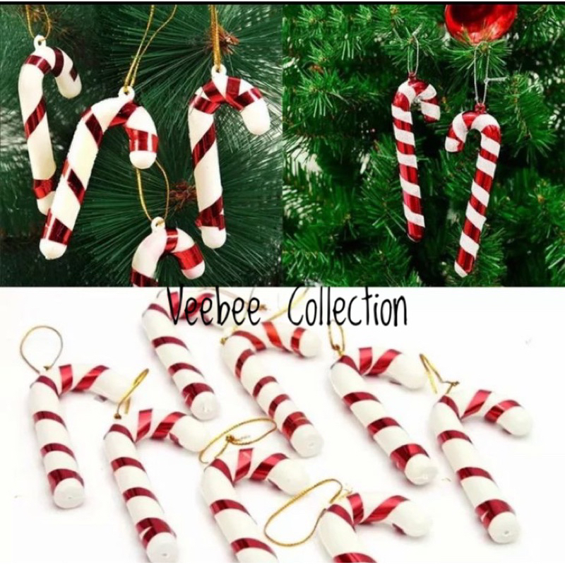 Jual Mainan natal tongkat plastik 7cm 9cm 12cm/ candycane christmas ...