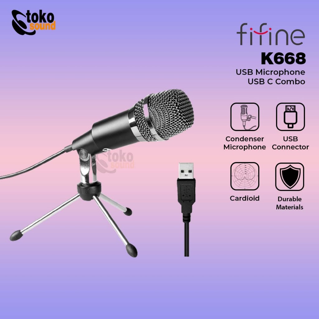 Jual FIFINE K668 CONDENSER USB MICROPHONE PLUG & PLAY WITH WINDOWS/MAC ...