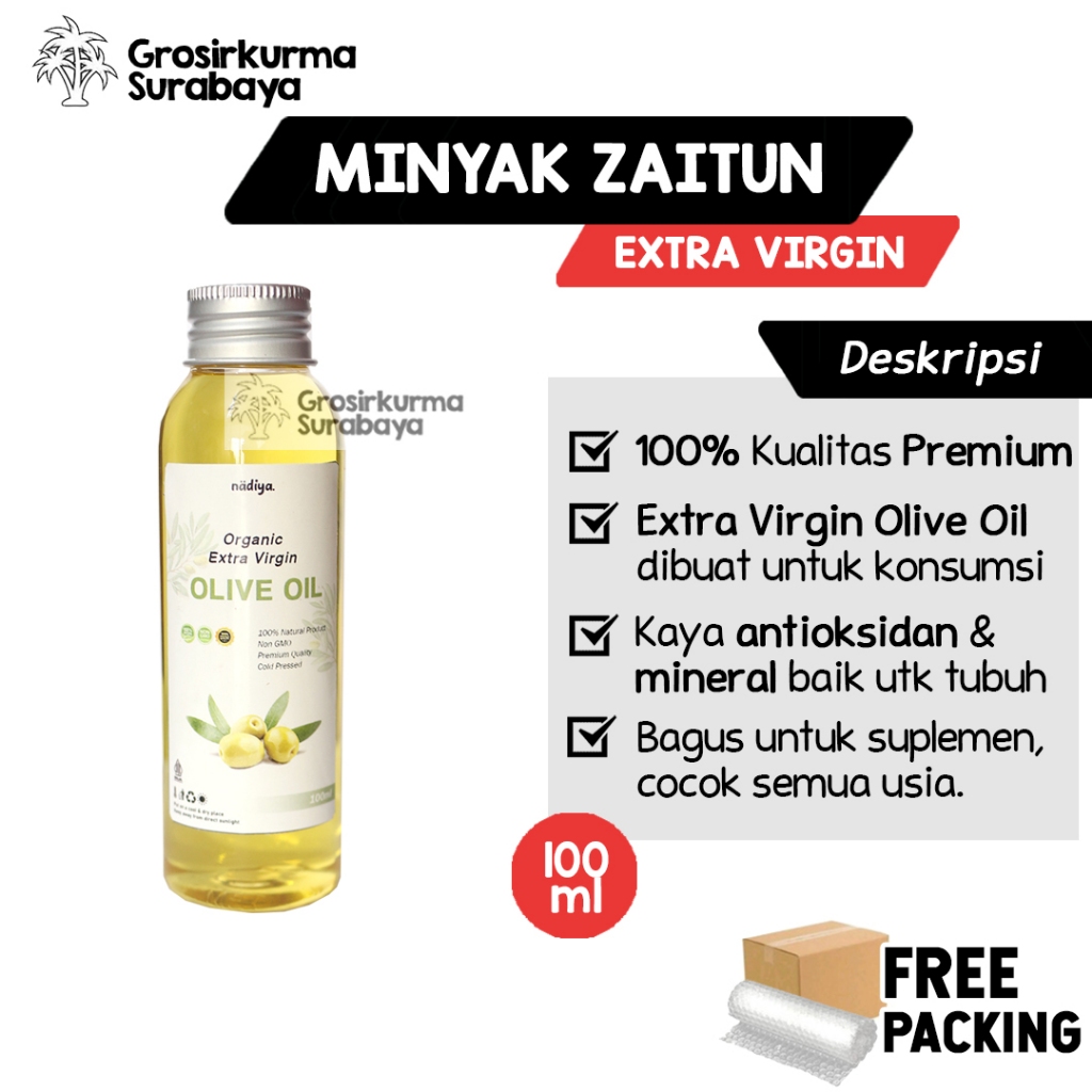 Jual Minyak Zaitun Premium 100ml EVOO Untuk Konsumsi Diminum Asli ...