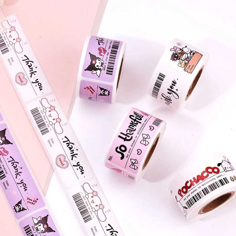 Jual (120PCS) THANK YOU STIKER LABEL MEMO ROLL PANJANG THANK YOU SANRIO ...