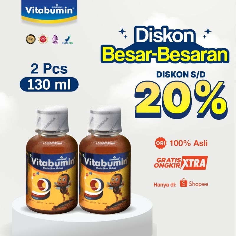 Jual Vitabumin original nafsu makan 130 ml 2 BOTOL Madu Anak Lahap Makan untuk Anak, Bayi ...