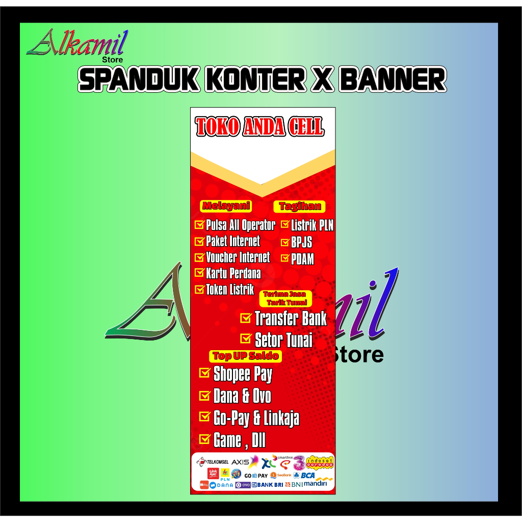 Jual CETAK SPADNUK X BANNER KONTER CUSTOM NAMA | Shopee Indonesia