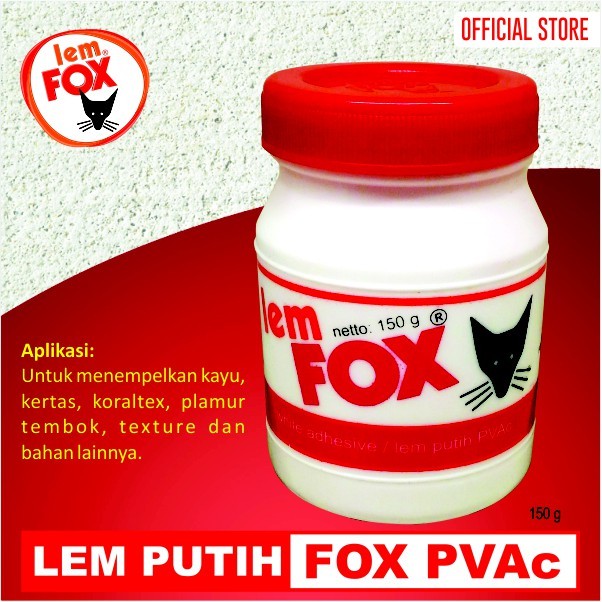 Jual lem / glue fox putih PVAc 150 gram | Shopee Indonesia