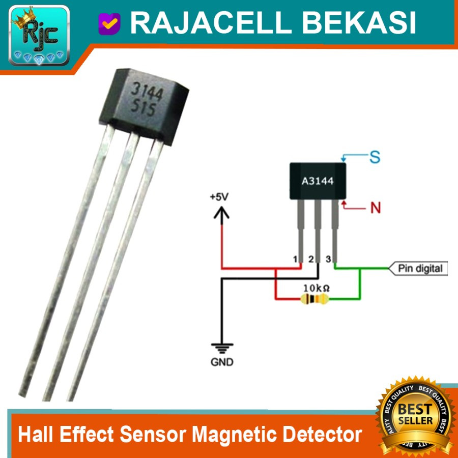 Jual A3144 OH3144 Y3144 3144 Hall Effect Sensor Magnetic Detector 4.5-24V | Shopee Indonesia
